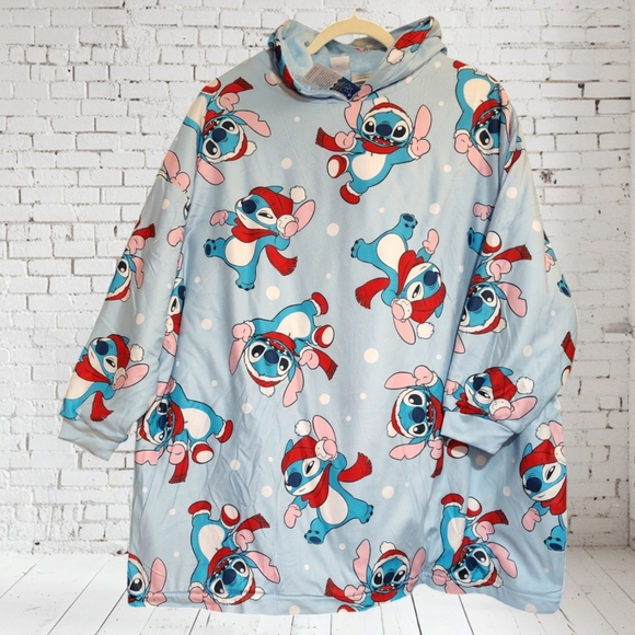 Disney | Shirts & Tops | Disney Lilo Stitch Fleece Robe Oversized ...